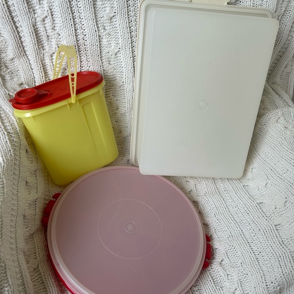 Tupperware | Kitchen | Tupperware Set With Yellow White And Pink ...